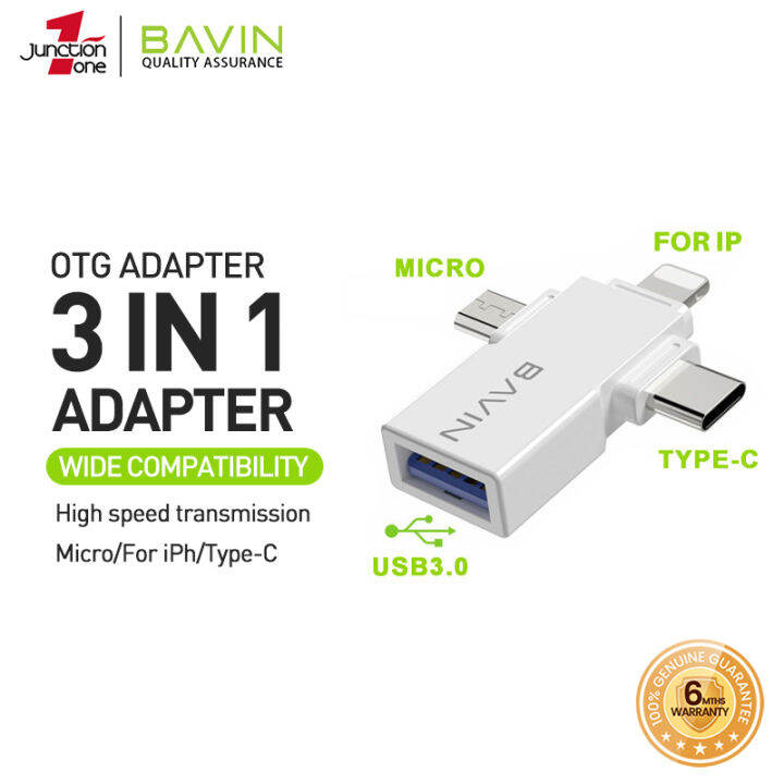 BAVIN 3 in 1 OTG USB Camera Adapter w/ High Speed Transmission no Delay ...