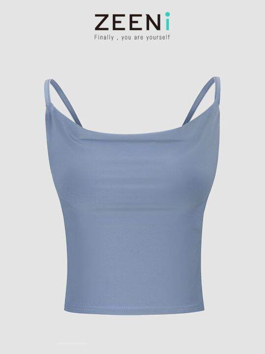 ZEENI เสื้อกั๊กสายเดี่ยวเซ็กซี่เพรียวบางคอต่ำแฟชั่นของผู้หญิงเกาหลี ...