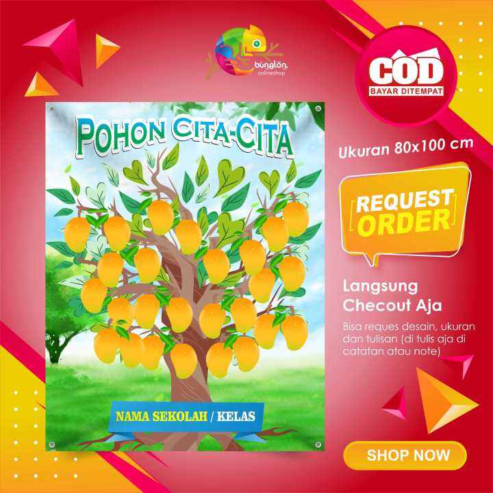 Size 80x100 Cm Spanduk Banner Pohon Mangga Cita Cita Literasi Untuk Sekolah Lazada Indonesia 