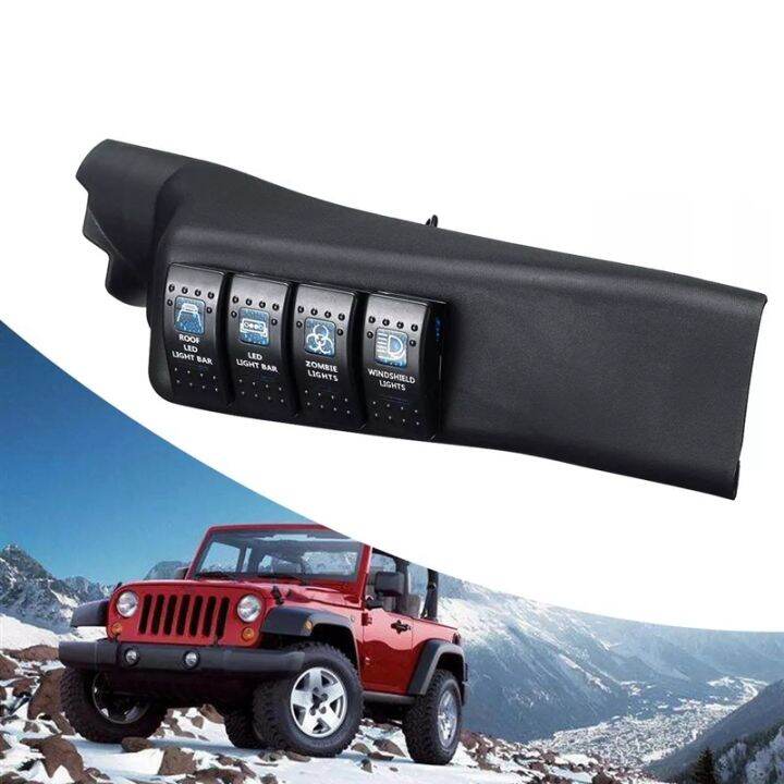 Blue A Pillar Switch Panel Kit 4 LED Pod Left Hand for Jeep for ...