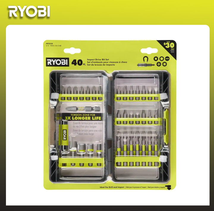 Ryobi One+ 40pcs Impact Drive Bit Set Ideal for Drill and Impact ...
