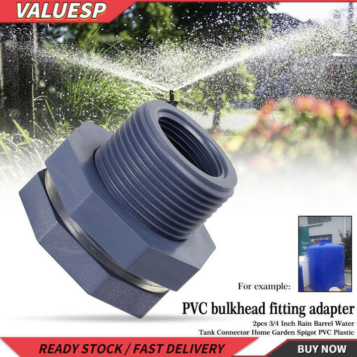 Rain Barrel Adapter ท่อ3/8นิ้ว Soild PVC พลาสติกหญิงด้าย Home Bulkhead ...