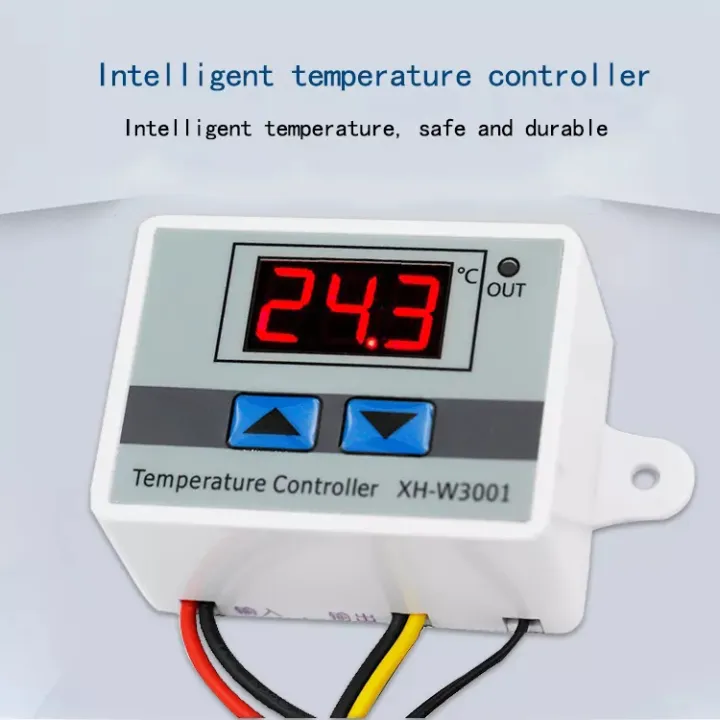 10A AC110-220V Digital LED Temperature Controller XH-W3001 for Incubator Cooling Heating Switch ...