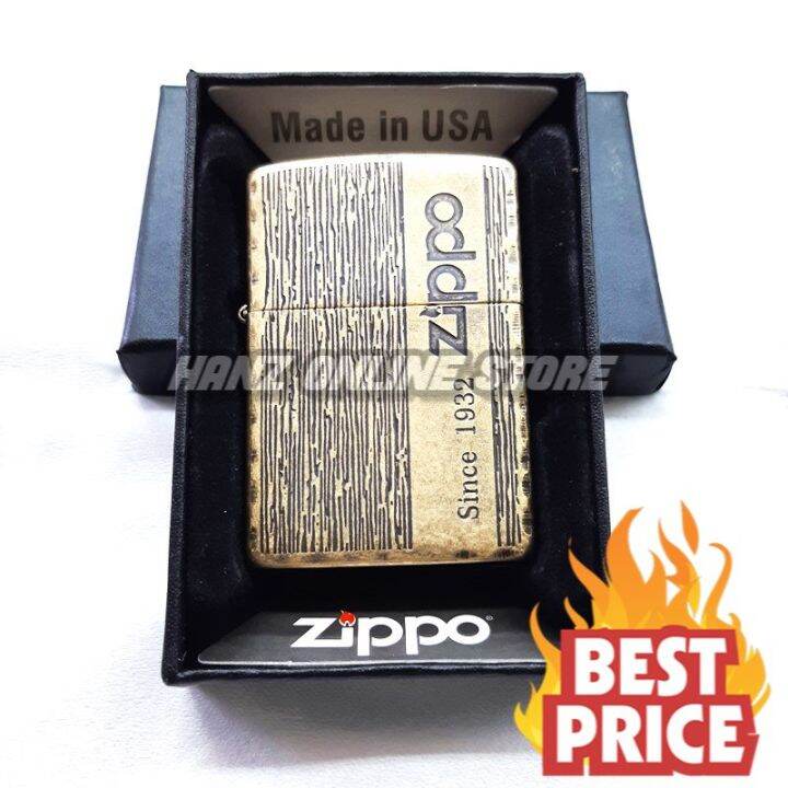Korek Api Zippo Gold Logo Since 1932 Garis - Premium | Lazada Indonesia