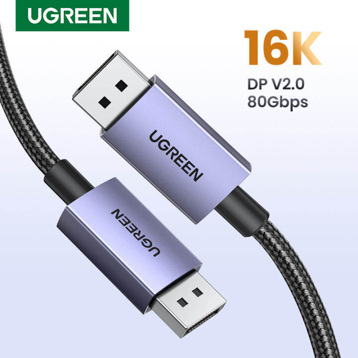 UGREEN 16K Displayport 2.1 Cable Nylon Braided Ultra High Speed 80Gbps Gaming Monitor Cable DP ...