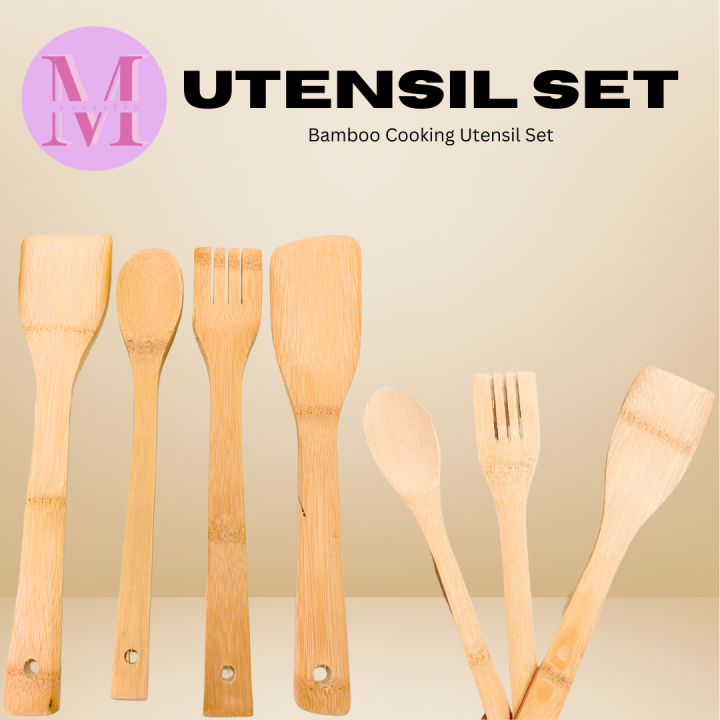 2pcs/3pcs/4pcs. Organic Bamboo Wood Cooking Utensil Set Kitchen Utensil ...