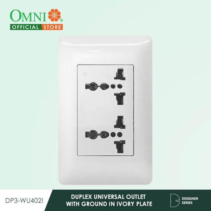 OMNI Duplex Universal Outlet With Ground in Ivory Plate - DP3-WU402 ...