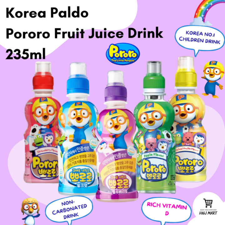 Korea Paldo Pororo Fruit Juice Drink 235ml 5 Flavor Non-Carbonated Children Drink | Lazada