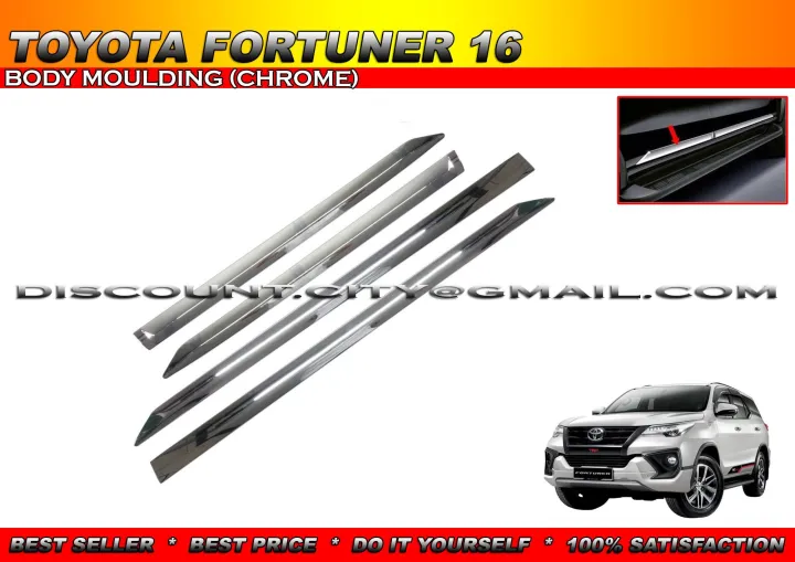 BODY SIDE MOULDINGS CHROME FOR TOYOTA FORTUNER 2016,2017,2018,2019 ...