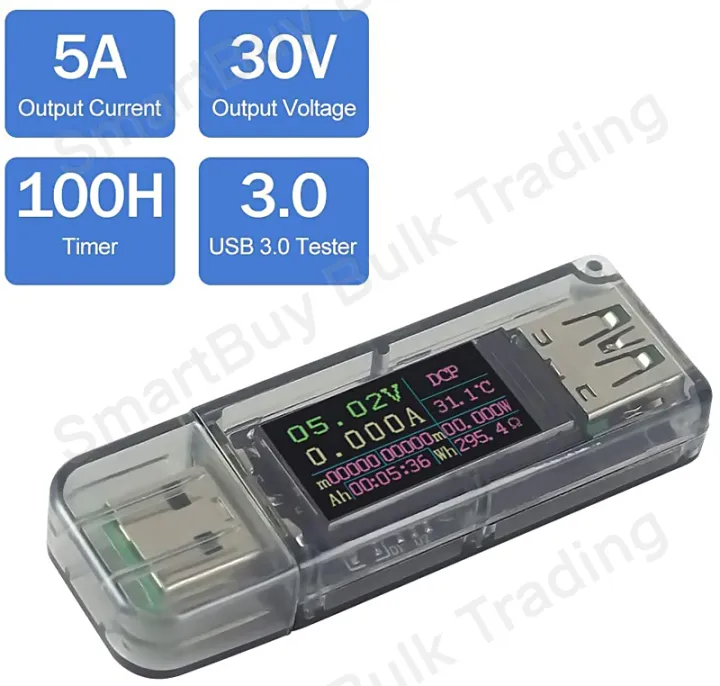 USB Voltage Current Tester Color IPS LCD Display Multimeter Tester for ...