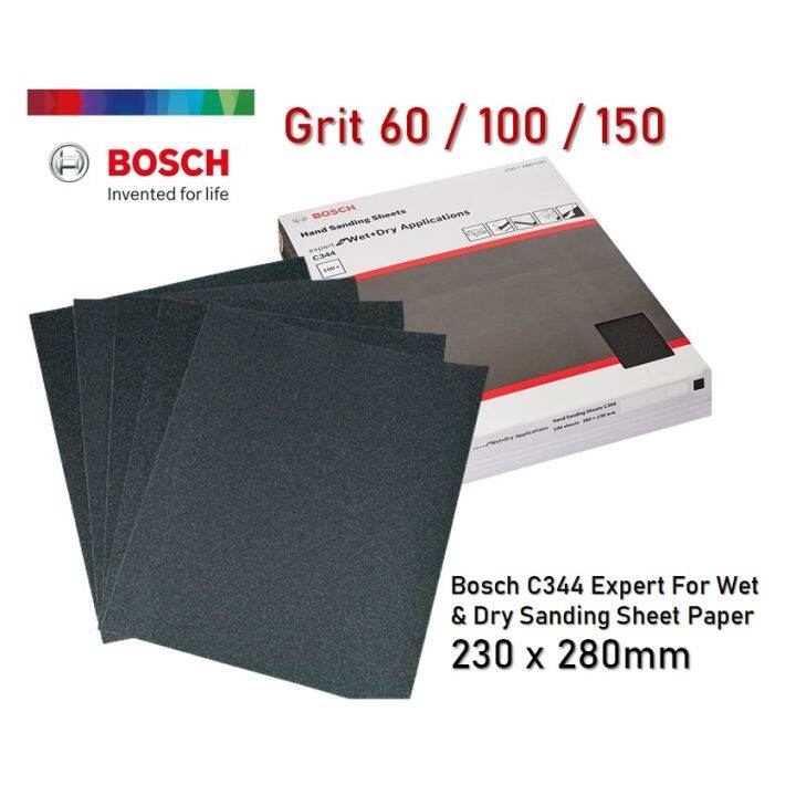 Bosch 5 Piece C344 280 x 230mm Expert For Wet & Dry Sand Paper / Kertas ...