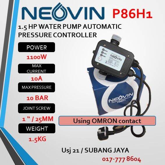 Neovin 1.5HP Water Pump Automatic Pressure Controller P86H1 - Using ...