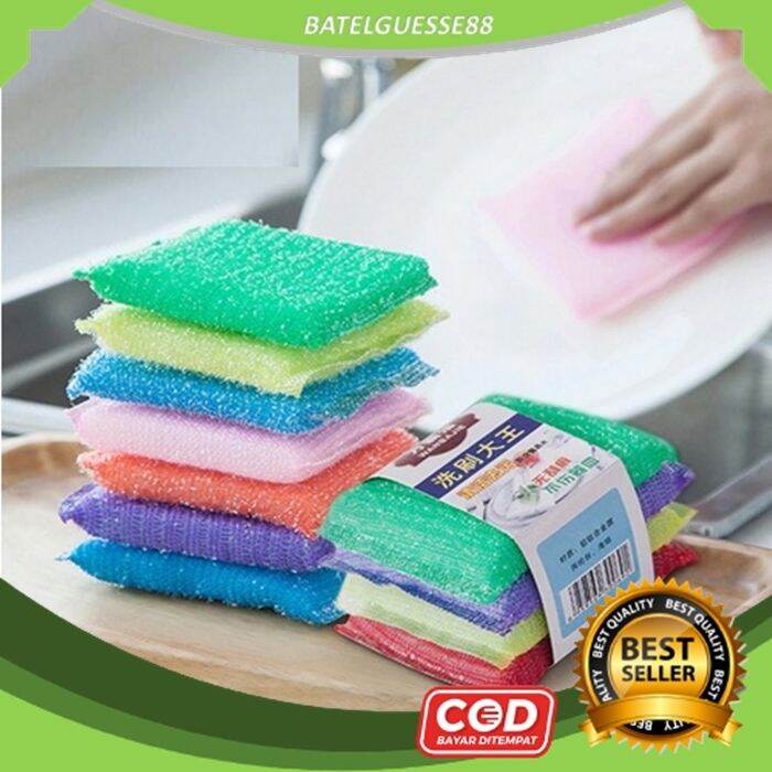 DNV - Spon Cuci Piring Mini / Sikat Cuci Piring Murah 4 Pcs Spon Sabut ...