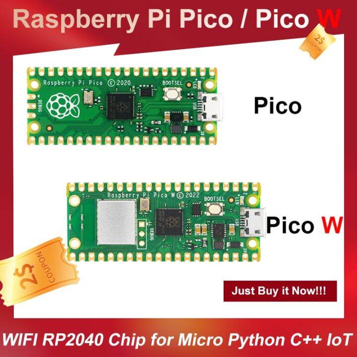 บอร์ดพัฒนาไมโครคอนโทรลเลอร์ RP2040ราสเบอร์รี่ Pi Pico W พร้อมโมดูล Pico ...