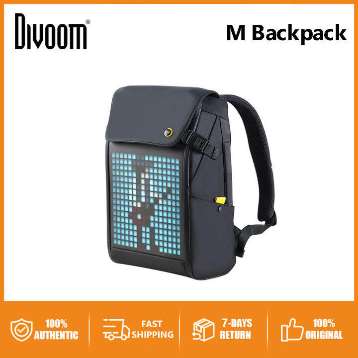 Original Divoom Pixoo M Backpack Customisable Pixel Art Multi Compartments Design Features ...