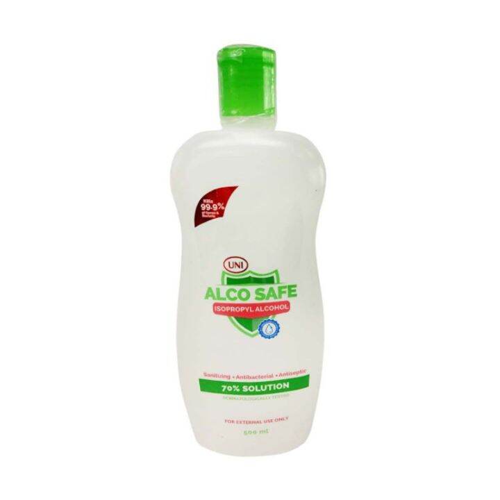 Uni Alco Safe Isopropyl Alcohol 70% Solution - 500mlHUi | Lazada PH