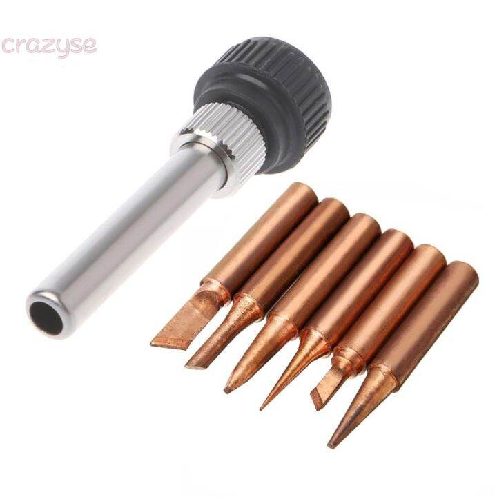 7pcs 900M soldering tip Pure Copper Soldering Iron Tip Lead-free Solder Tips Welding Head BGA ...