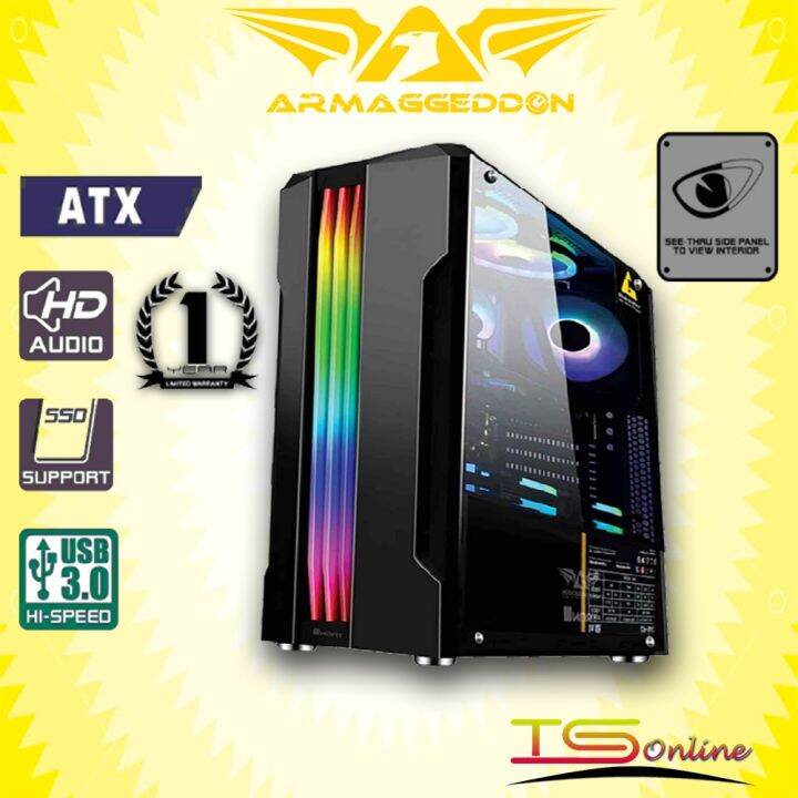 Armaggeddon Tron III ATX GAMING CASING WITH STRIPE RGB | Lazada