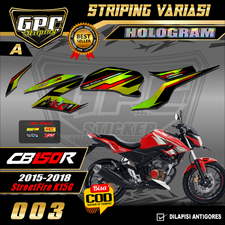 STICKER STRIPING LIST VARIASI HOLOGRAM CB150R STREETFIRE TAHUN 2015 ...