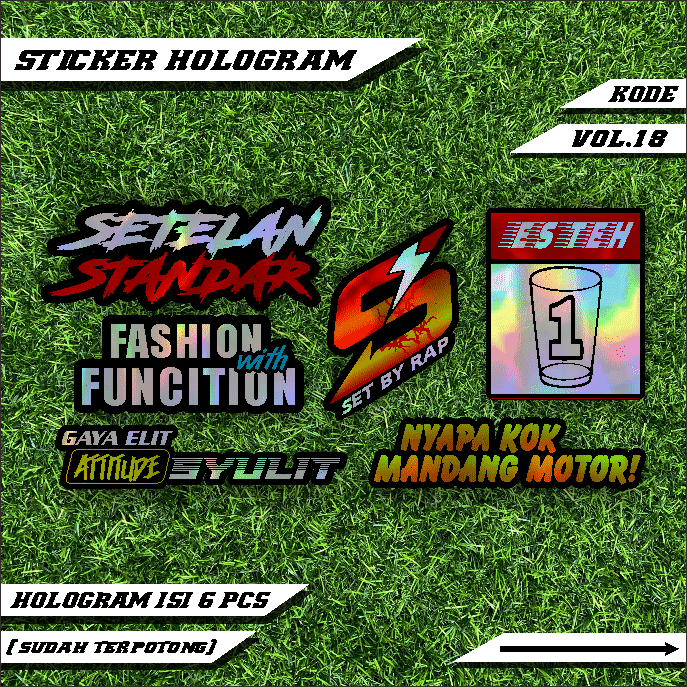STICKER HOLOGRAM PRINT & CUT STICKER PACK VIRAL ES TEH VOL.18 | Lazada ...