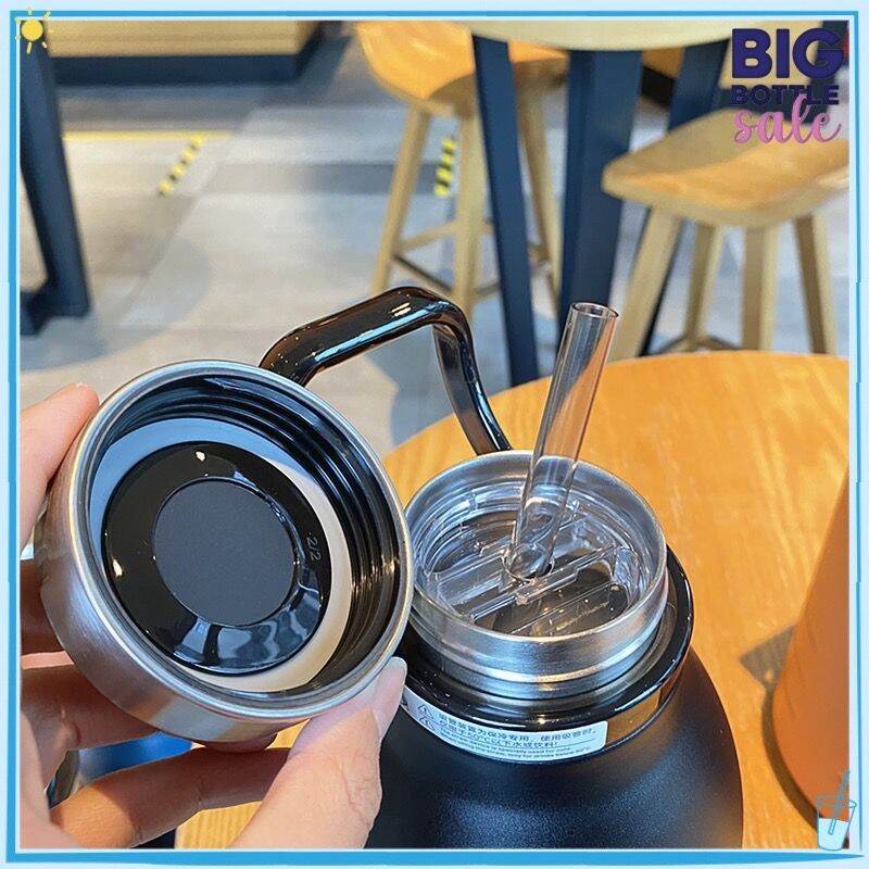 TYESO กระบอกน้ำ กระบอกน้ำขนาดใหญ่ ขนาด1900 ml.กระบอกสแตนเลส304 พร้อมหูหิ้ว TS8819 TS8818 ...