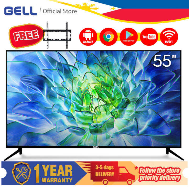 (Free cket) Gell 5560inch smart TV flat sale screen TV Full HD ...