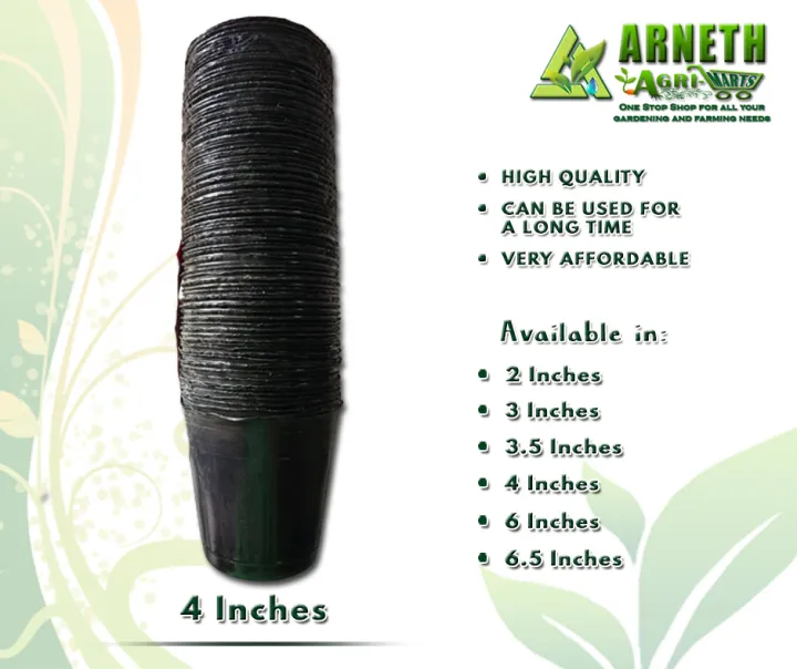 NO.3.5 BLACK PLASTIC SOFT POT 100PCS | Lazada PH