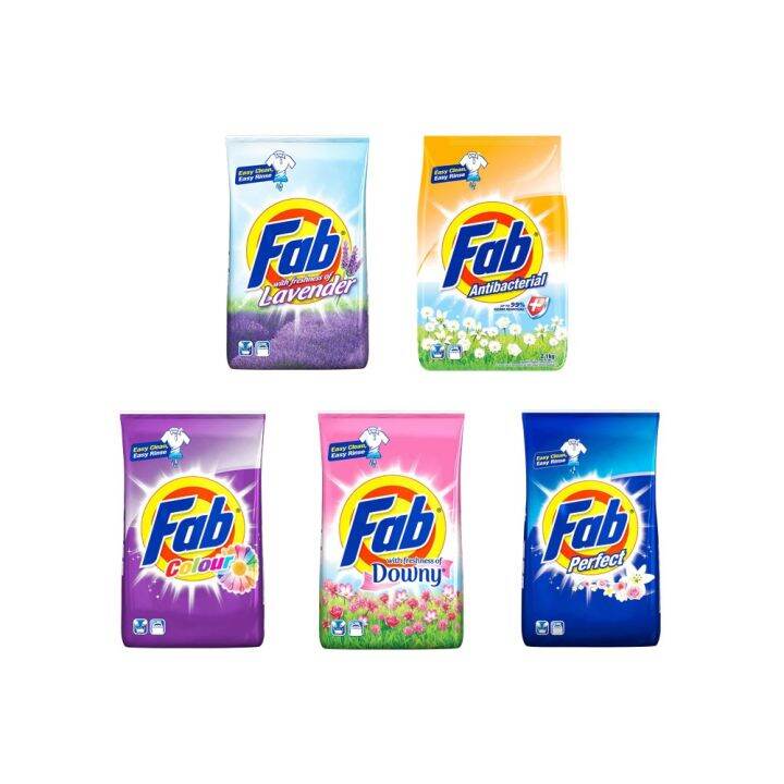 FAB Powder Detergent (2KG) - Antibacterial / Color Care / Perfect White ...
