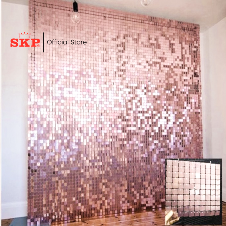 SKP Square Metallic Sequin Wall Backdrop | Lazada Singapore