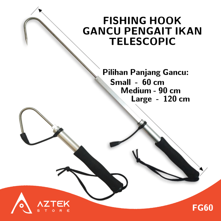 Gancu Ikan Ganco Pancing Laut Pengait Ikan Fishing Gaff Telescopic ...