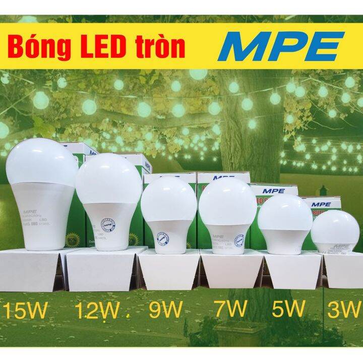 Bóng đèn led MPE các loại 3W, 5W, 7W, 9W, 12W, 15W đui E27 sáng trắng hoặc vàng | Lazada.vn