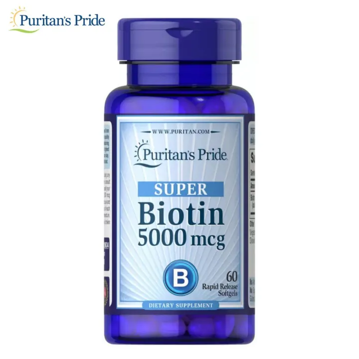 Puritan's Pride Super Biotin 5000mcg/ 60 Softgels | Lazada.co.th
