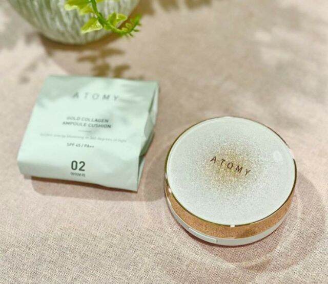 Atomy Gold Collagen Ampoule Cushion 黄金胶原蛋白安瓶气垫 #02 Ivory (1 Original+2 ...