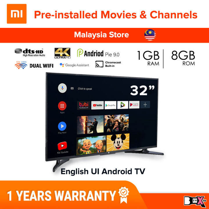 [English UI] Xiaomi MI TV 32 Inch HD Smart TV Android TV Television ...