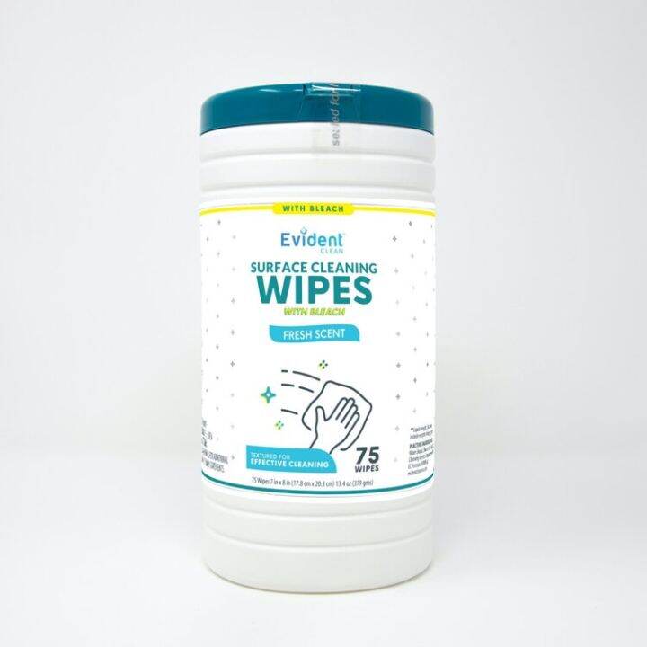 Evident Clean™ SURFACE CLEANING WIPES WITH BLEACH - 75 Ct. | Lazada PH