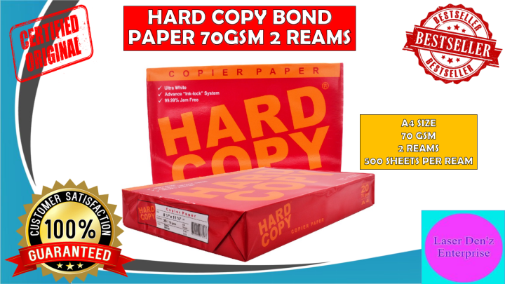 HARD COPY BOND PAPER A4 SIZE 70GSM 2 REAMS | Lazada PH
