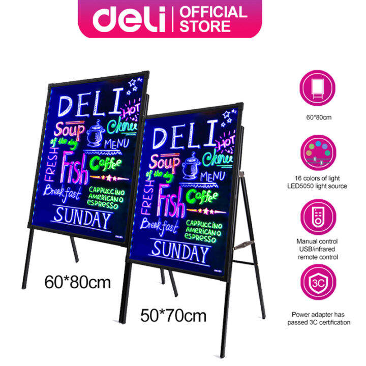 Deli Led Menu Board Display Fluorescent Blackboard Advertising Board ...