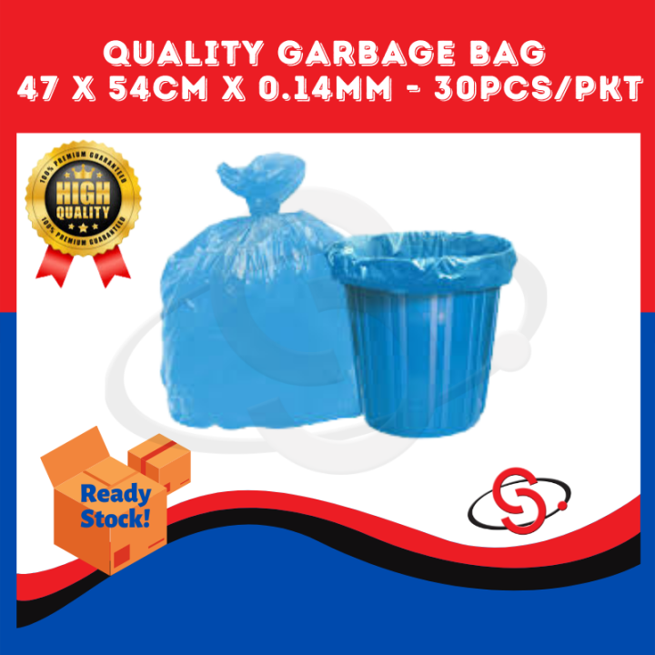 SCM 30pcs 47 x 54cm Super Heavy Duty Blue Garbage Bag Rubbish Bag Trash ...