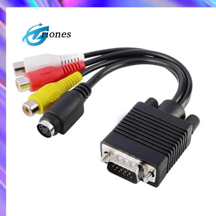 VGA to S-Video Terminal Adapter Cable AV Converter Audio Video Adaptor Lotus head 3RCA | Lazada PH