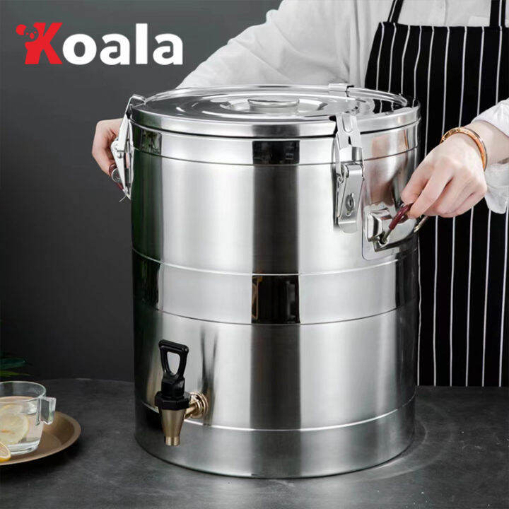 KOALA สแตนเลส304 คูลเลอร์น้ำดื่ม ถังเก็บอุณหภูมิ ถังใส่ชานม ถังคูลเลอร์ ถังน้ำสแตนเลส ขนาด 10L ...