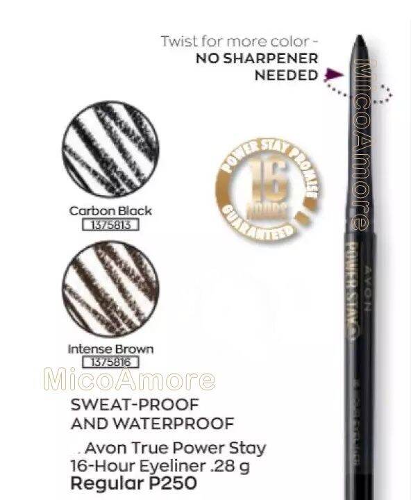 Powerstay 24 Hr eyeliner Retractable Pencil by AVON - BLACK / BROWN ...