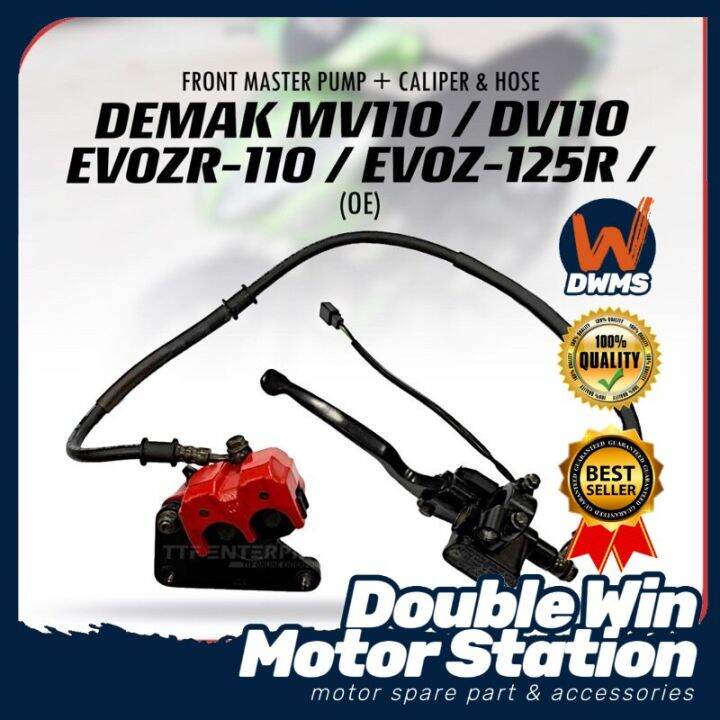 DEMAK DV110 / MV110 / EVOZR 110 / EVOZ 125R FRONT MASTER PUMP + CALIPER & HOSE (OE) EVO Z EVO ZR ...