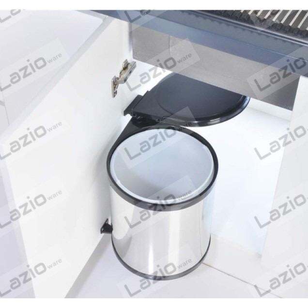 Stainless Steel Kitchen Cabinet 14 Liter Built-In Dustbin with Cover ...