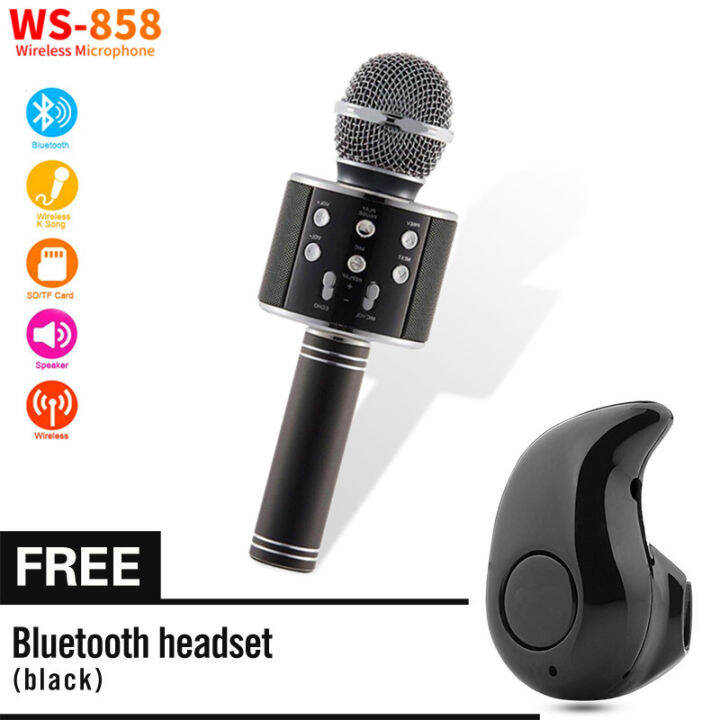 Original WS858 Microphone Wireless KTV Karaoke Bluetooth Handheld Mic HIFI Speaker Wireless ...