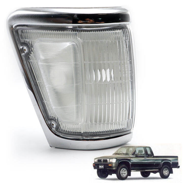 เสื้อไฟหรี่มุม ไฟเลี้ยวมุม ฝาขาว ขอบโครเมี่ยม สำหรับ Toyota Hilux LN111 ...