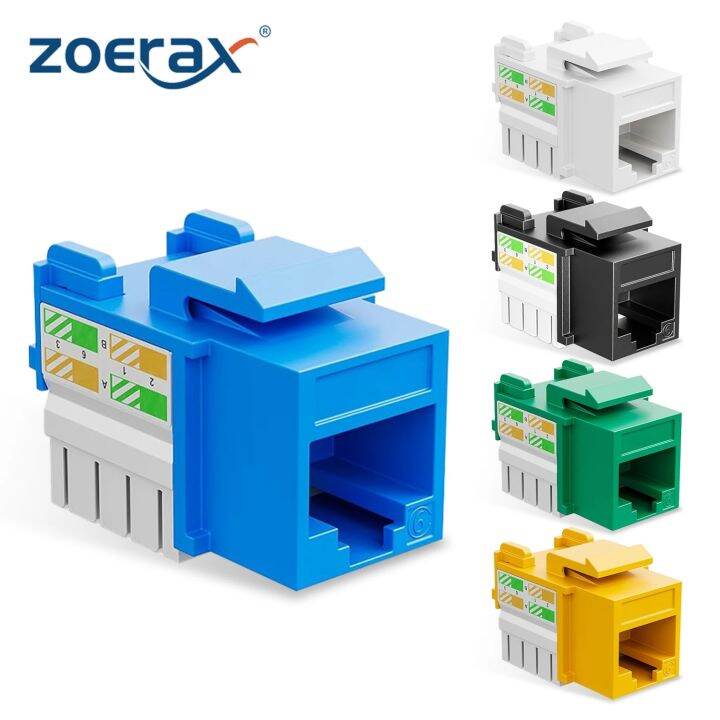 ZoeRax UL Listed RJ45 Keystone Jack, Cat6 Keystone Jacks, 90 Degree Punch Down Keystone Jack ...