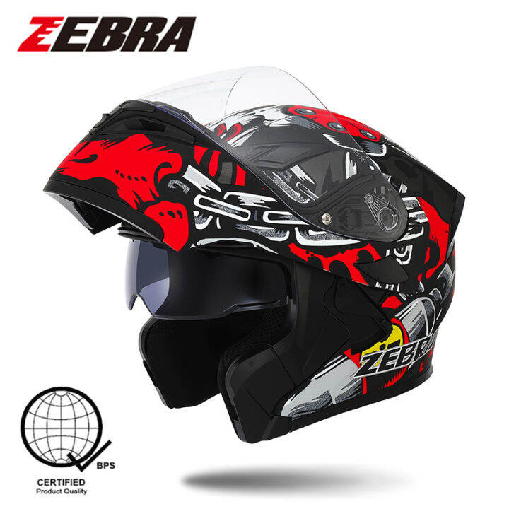 ZEBRA Motorcycles Modular Helmets With Dual Visor For Motor Riding ...