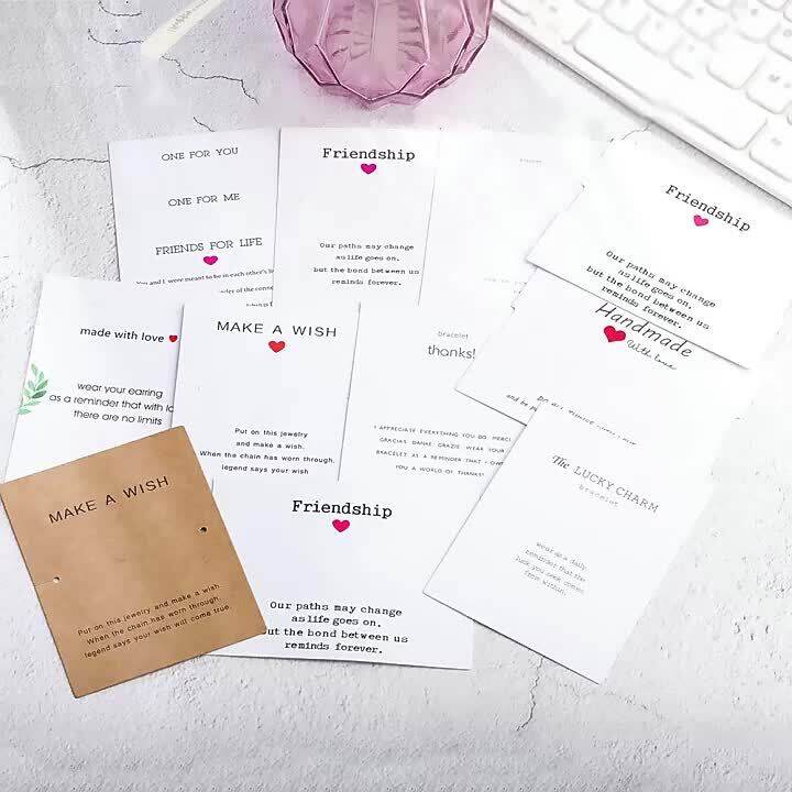 100 Cards make a Blessing friendship celet card head jewelry packaging ...