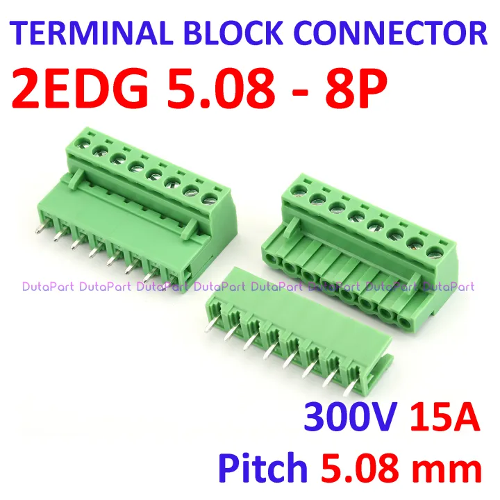 5 SET 2EDG 5.08 8P 8 Pin Lurus Terminal Block Connector 5.08mm Male ...