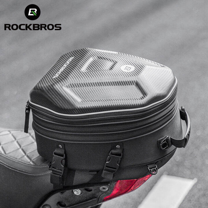 ROCKBROS Hard Shell Motorcycle Tail Bag 20-35L Extensible Motorbike ...